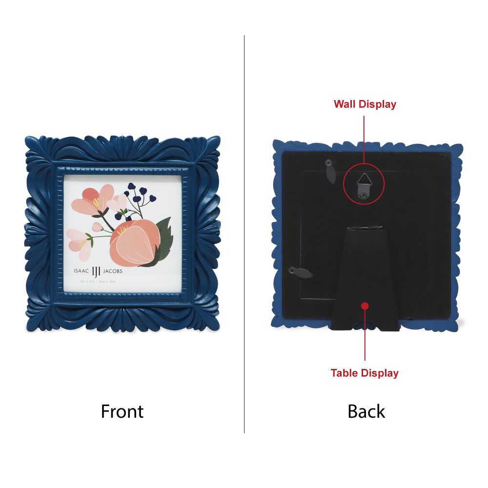 Isaac Jacobs Wave Textured Hand-Crafted Resin Picture Frame with Easel ...