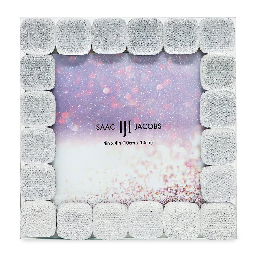Isaac Jacobs Glittered Decorative Jewel Picture Frame, Photo Display ...