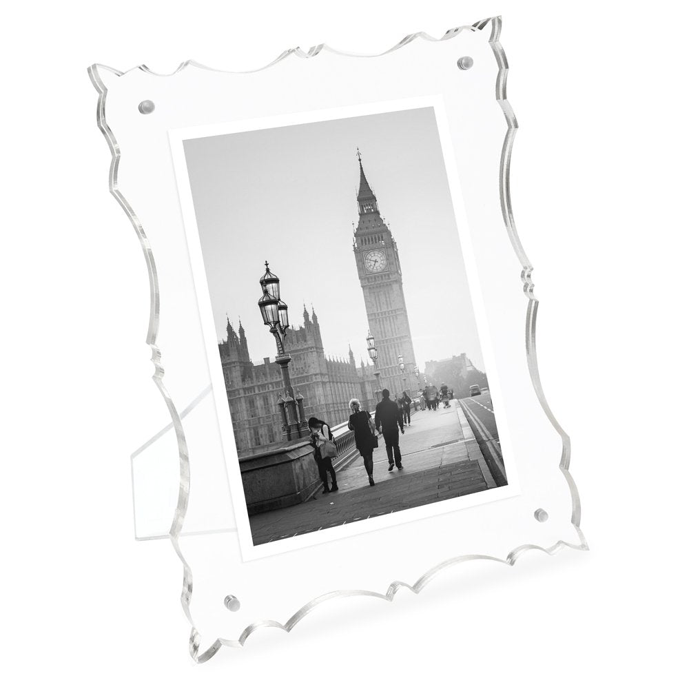 Isaac Jacobs Clear Elegant Acrylic Picture Frame with Vintage-Inspired ...