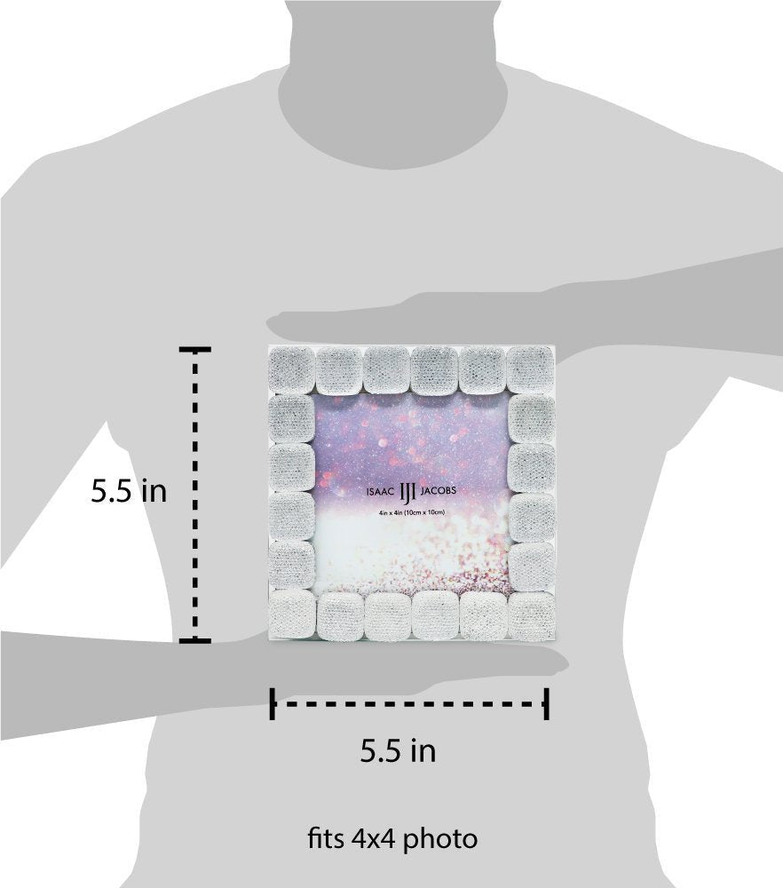 Isaac Jacobs Glittered Decorative Jewel Picture Frame, Photo Display ...