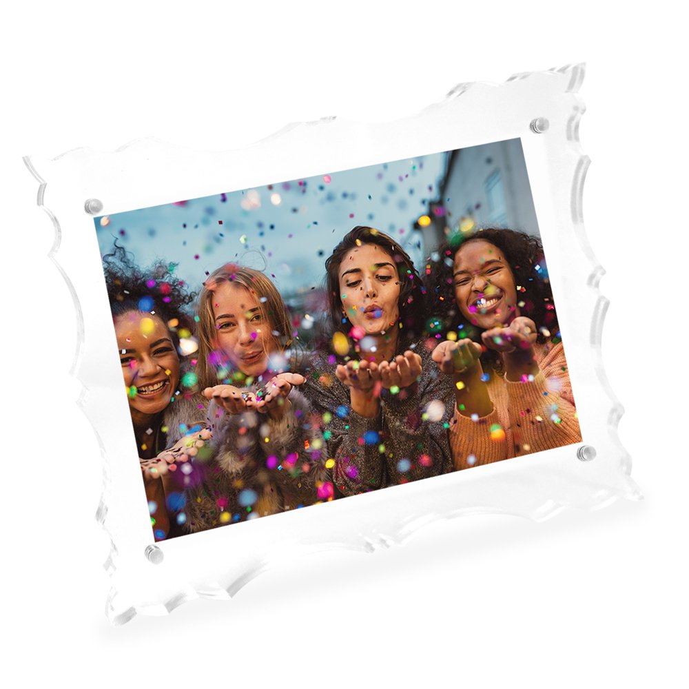 Isaac Jacobs Clear Elegant Acrylic Picture Frame with Vintage-Inspired ...